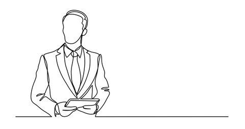 Continuous Line Drawing Woman Confused Thinking Stock Vector (Royalty ...