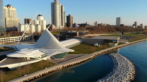 Aerial View American City Dawn Highrise Stock Footage Video (100% ...