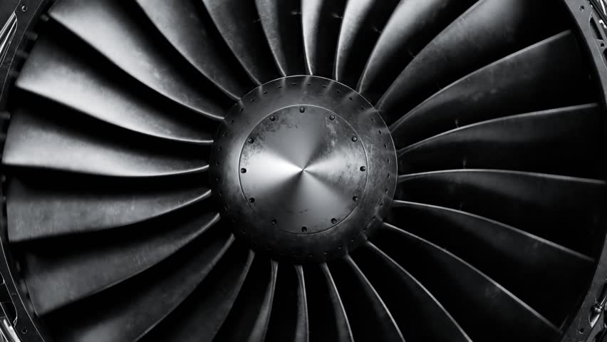 closeup shot spinning jet engine front Stock Footage Video (100% ...