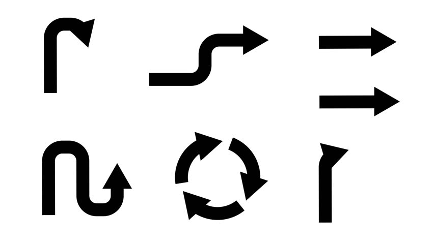 Animated Arrows in Different Directions. Stock Footage Video (100% ...