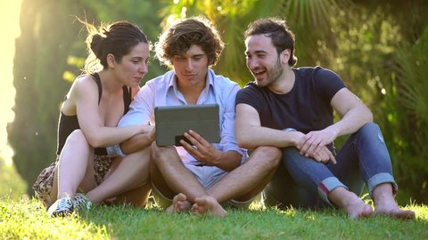 Group University Students Working Outside Together Stock Photo (Edit ...