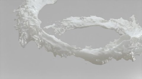 abstract 3d animation milk splash pouring Stock Footage Video (100% ...