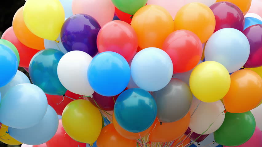 Festive Color Helium Balloons. Stock Footage Video (100% Royalty-free ...