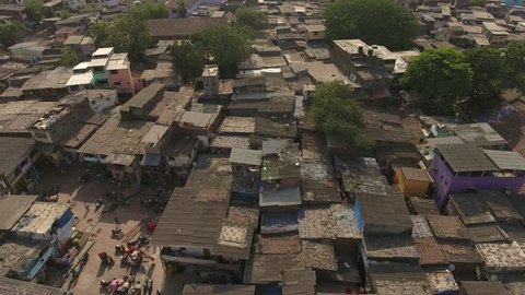 Aerial View Dharavi Largest Slum Mumbai Stock Footage Video (100% ...
