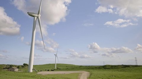 Wind Turbine Slow Motion Stock Footage Video (100% Royalty-free ...