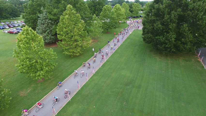 aerial view cyclists bicycling event Stock Footage Video (100% Royalty ...