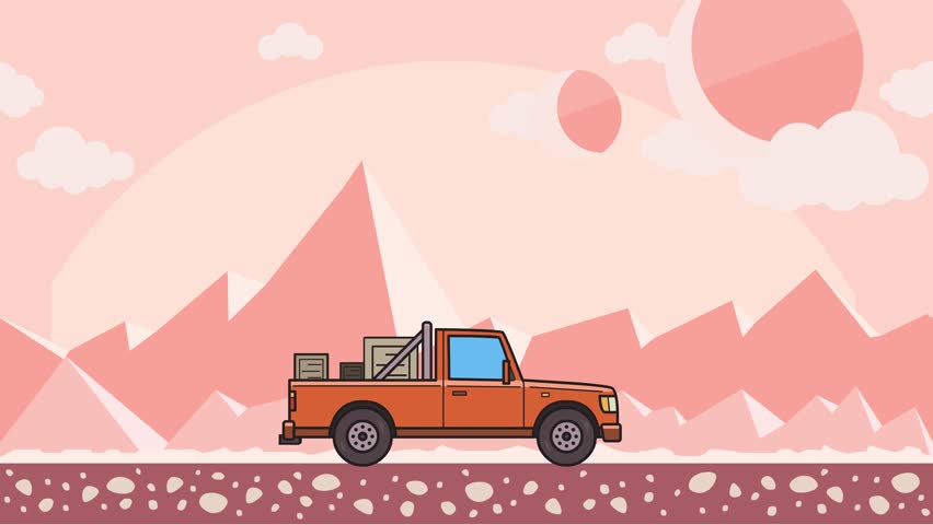 Animated Pickup Truck with Boxes Stock Footage Video (100% Royalty-free ...