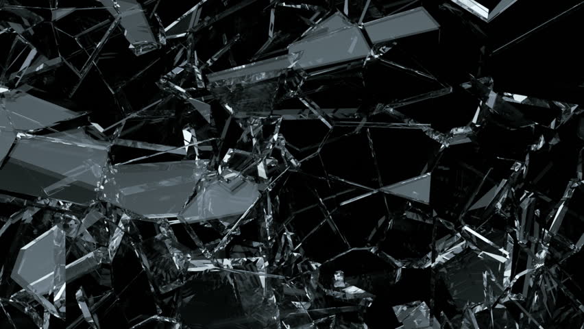 shattered glass slow motion alpha Stock Footage Video (100% Royalty ...