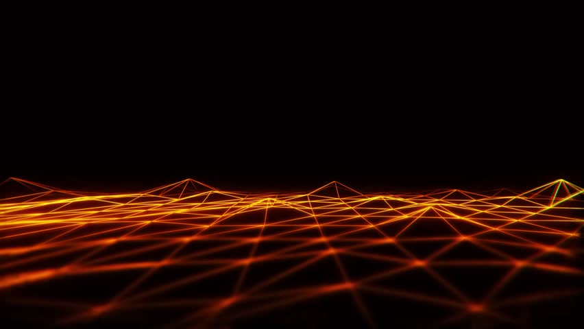 3d Orange Gold Matrix Landscape Stock Footage Video (100% Royalty-free ...