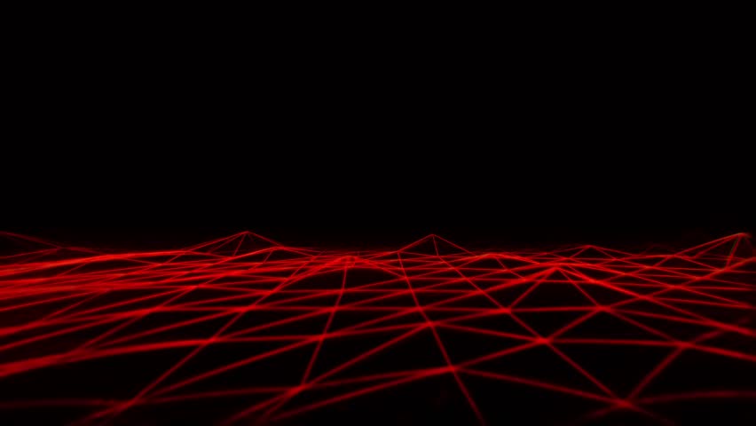 3d red wireframe grid landscape graphic Stock Footage Video (100% ...