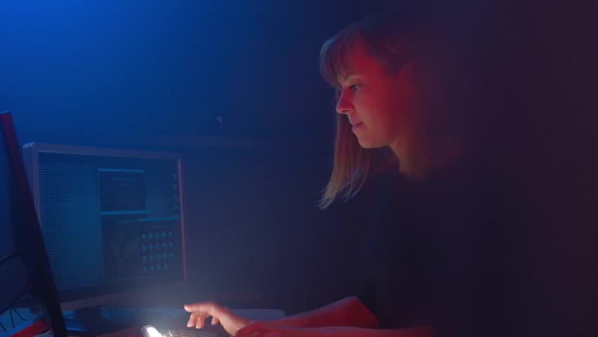 Girl Hacker Tries to Enter Stock Footage Video (100% Royalty-free ...