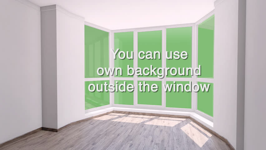 Bay Window in Empty Room Stock Footage Video (100% Royalty-free ...