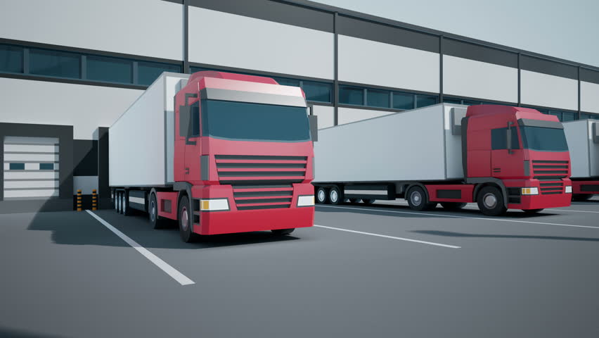 3d animation unloading cargo truck warehouse Stock Footage Video (100% ...