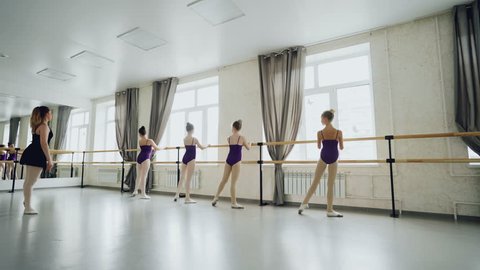 Slim Girls Learning Backward Bends Practising Stock Footage Video (100% ...