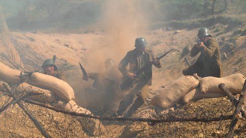 Soldiers Falling On Battlefield During Ww2 Stock Footage Video (100% ...