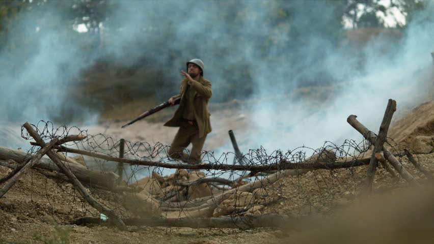 Ww2 Soldier Falling After Explosion Stock Footage Video (100% Royalty ...