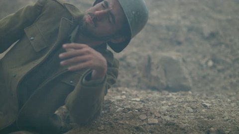 Ww2 Soldier Falling On Ground Slow Stock Footage Video (100% Royalty ...