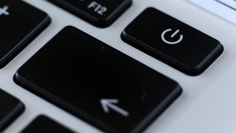 Pressing Power Button Turn On Laptop Stock Footage Video (100% Royalty ...