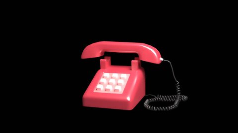 Animated 3d Retro Phone Spinning Around Stock Footage Video (100% ...