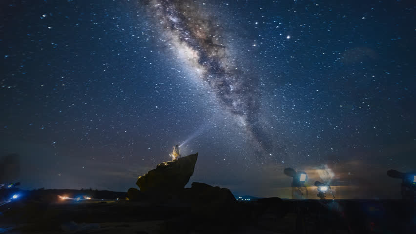 Time Lapse: Clear Starry Night Stock Footage Video (100% Royalty-free ...