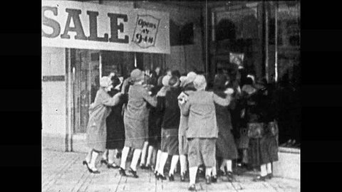 1920s Group People Clamor Outside Department Stock Footage Video (100% ...