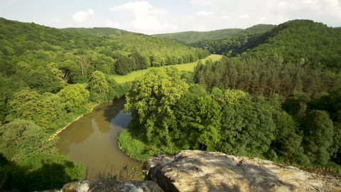 Panning Shot Across Deep River Valley Stock Footage Video (100% Royalty ...