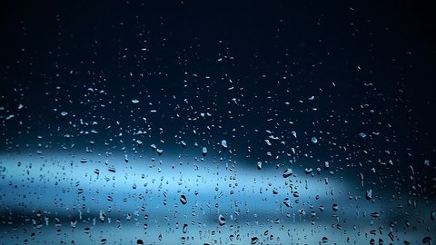 Night Sky During Rain Window View Stock Footage Video (100% Royalty ...