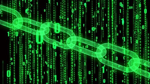 4k Blockchaincripto Currency Bitcoin Matrix Style Stock Footage Video ...