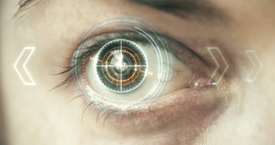 Futuristic Eye Hud Monitor. Sci-fi Stock Footage Video (100% Royalty ...