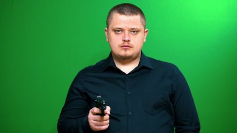 Criminal Gun Background Green Screen Stock Footage Video (100% Royalty ...