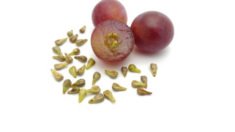 Whole Slice Red Grape Seeds Isolated Stock Footage Video (100% Royalty ...