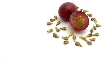 Whole Slice Red Grape Seeds Isolated Stock Footage Video (100% Royalty ...