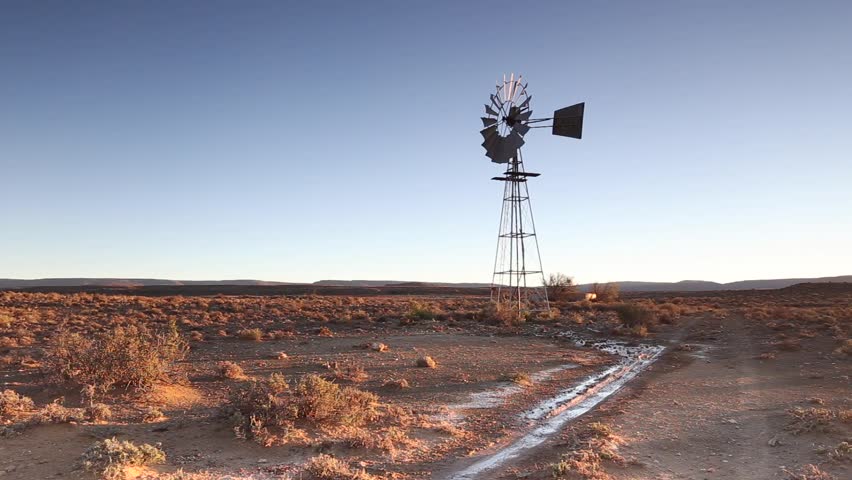 Windpump Windmill Barelying Turning Slowly Stock Footage Video (100% ...