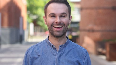 Yes Positive Casual Man Accepting Offer Stock Footage Video (100% ...