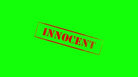 Word Innocent Being Stamped Green Screen Stock Footage Video (100% ...