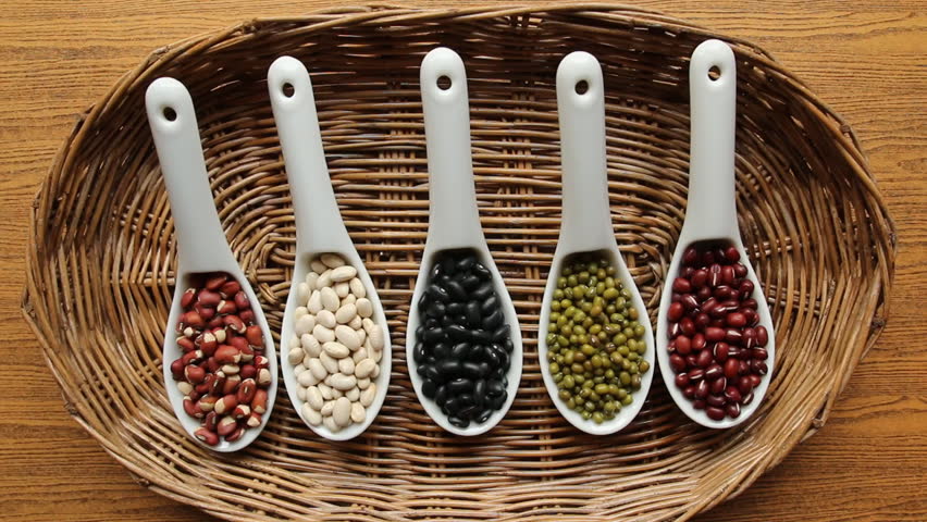 collection set kinds five beans white Stock Footage Video (100% Royalty ...