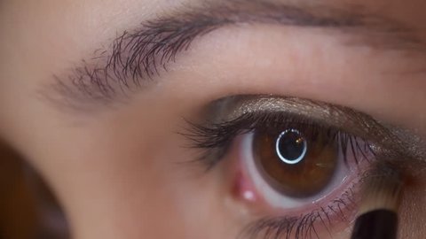 Macro Left Eye Close Apply Eye Stock Footage Video (100% Royalty-free ...