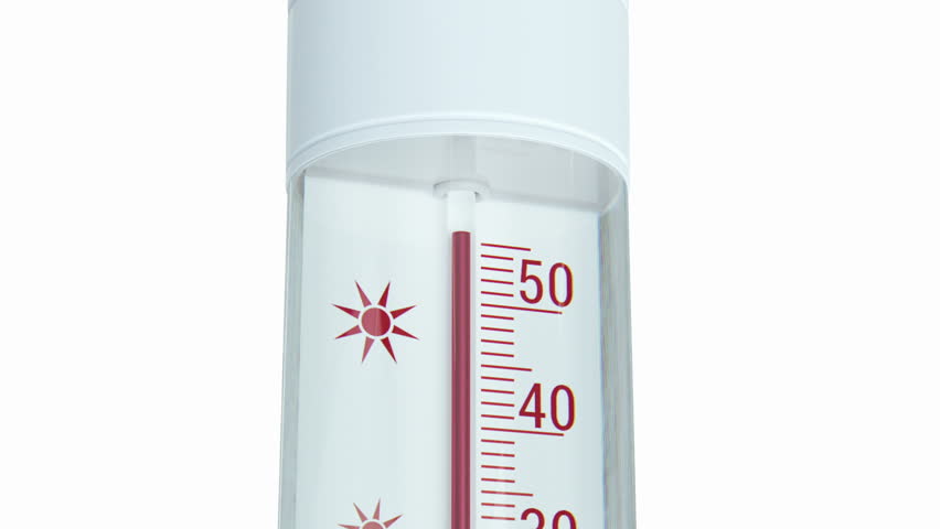 close thermometer shows decreasing temperature animation Stock Footage ...