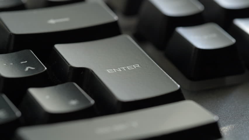 Enter Key Pressed On Keyboard Macro Stock Footage Video 100 Royalty Free 1011606896