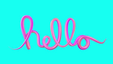 Pink Gradient Hand Written Vector Hello Stock Vector (Royalty Free ...