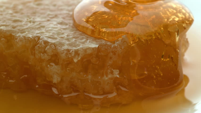 honey pouring over comb slow motion Stock Footage Video (100% Royalty ...