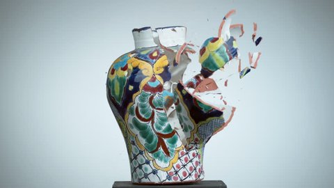 Ceramic Vase Shattering Super Slow Motion Stock Footage Video (100% ...