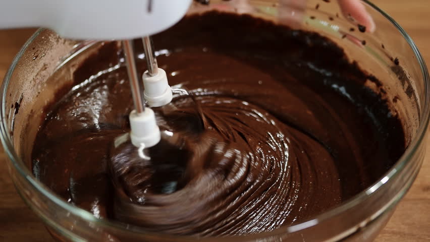 Mixing Chocolate Dough with Mixer. Stock Footage Video (100% Royalty ...