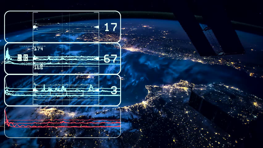 Monitoring Earth From Space Data Stock Footage Video 100 Royalty