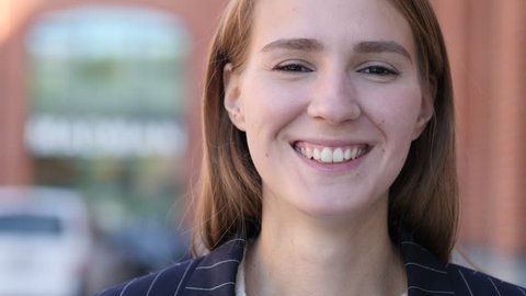 Smiling Business Woman Looking Camera Stock Footage Video (100% Royalty ...