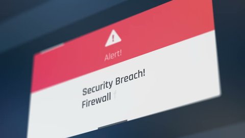 Alert Message Firewall Breach Detected System Stock Footage Video (100% ...