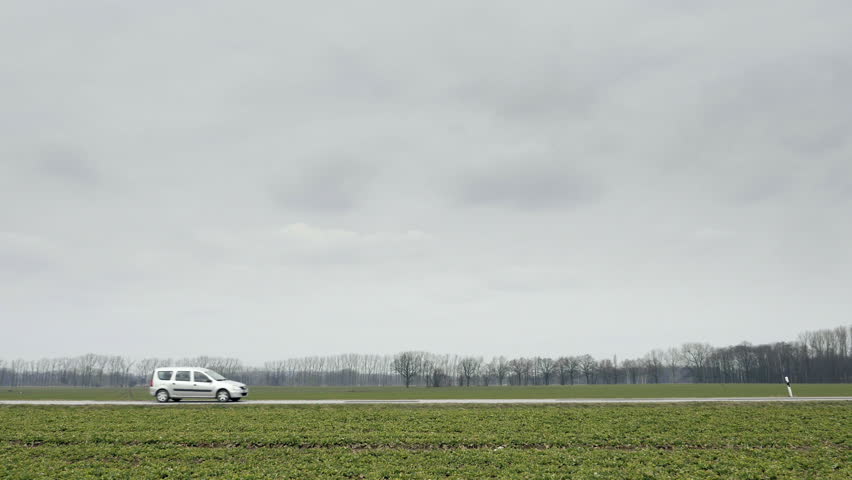 road flat landscape passing cars side Stock Footage Video (100% Royalty ...