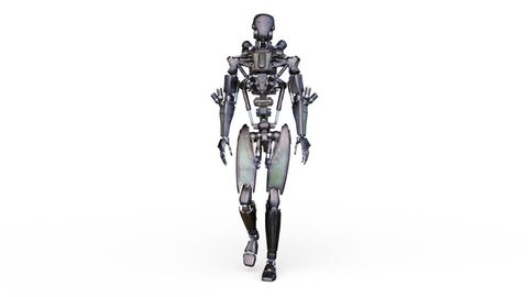 Robot Android Waving Greeting Realistic Looped Stock Footage Video (100 ...