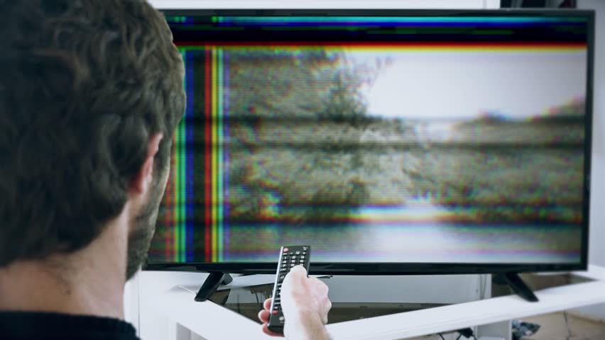 Television Interference Tv Channel Surfing. Stock Footage Video (100% ...