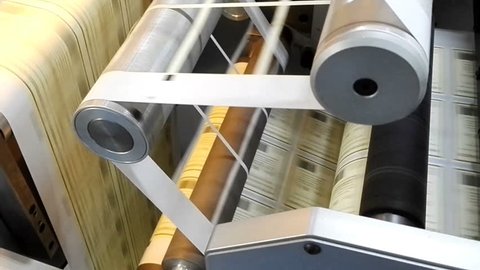 Production Labels Rotary Die Cutting Using Stock Footage Video (100% ...